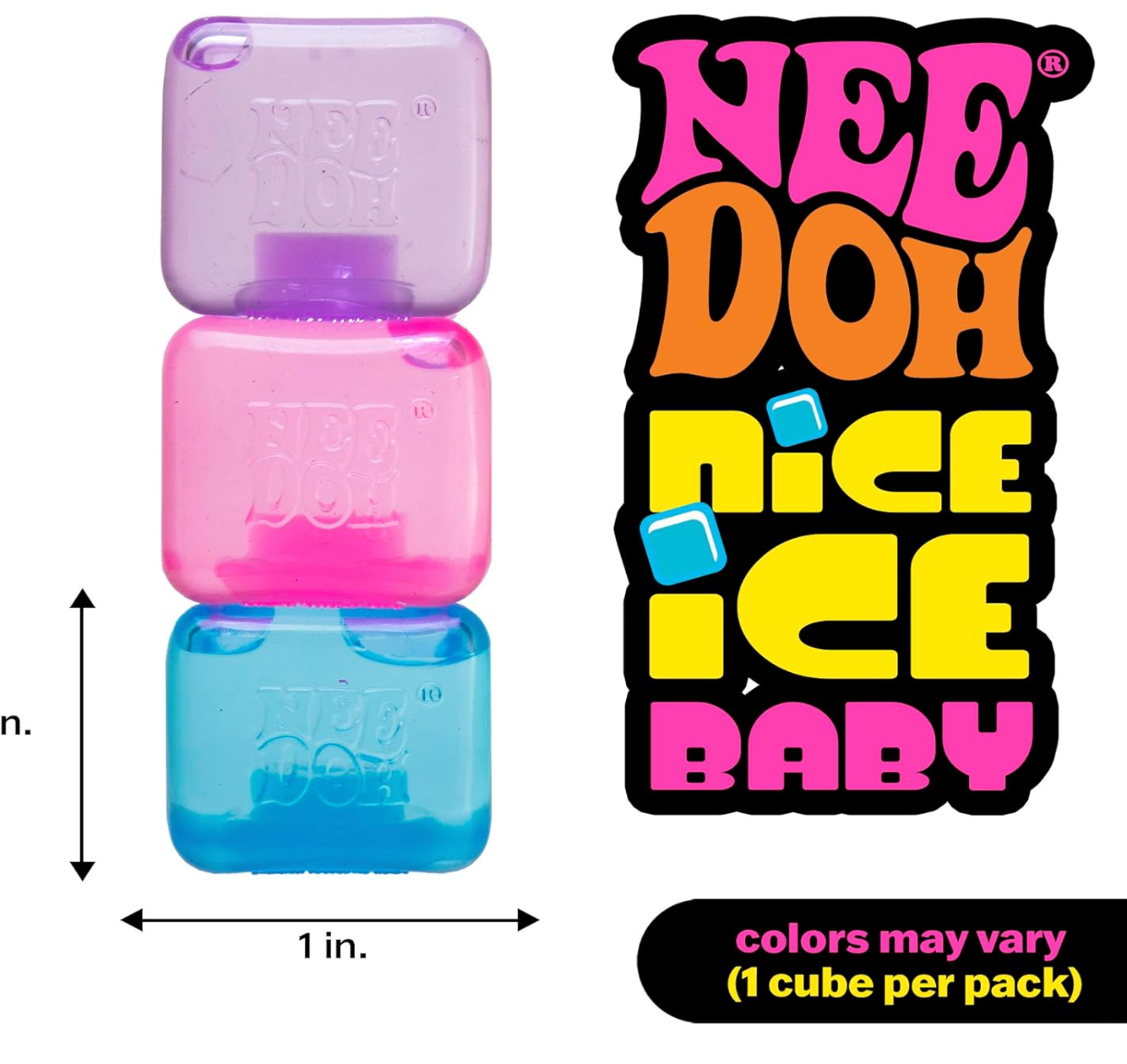 Schylling NeeDoh Nice Ice Baby – Mini Sensory Fidget Cube | Pocket ...